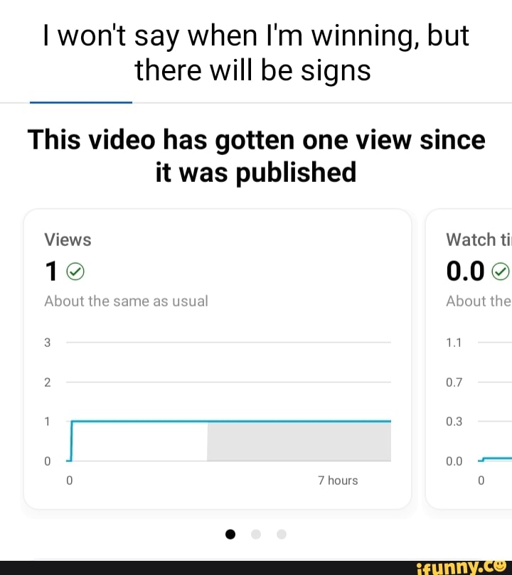 I won't say when I'm winning, but there will be signs This video has ...