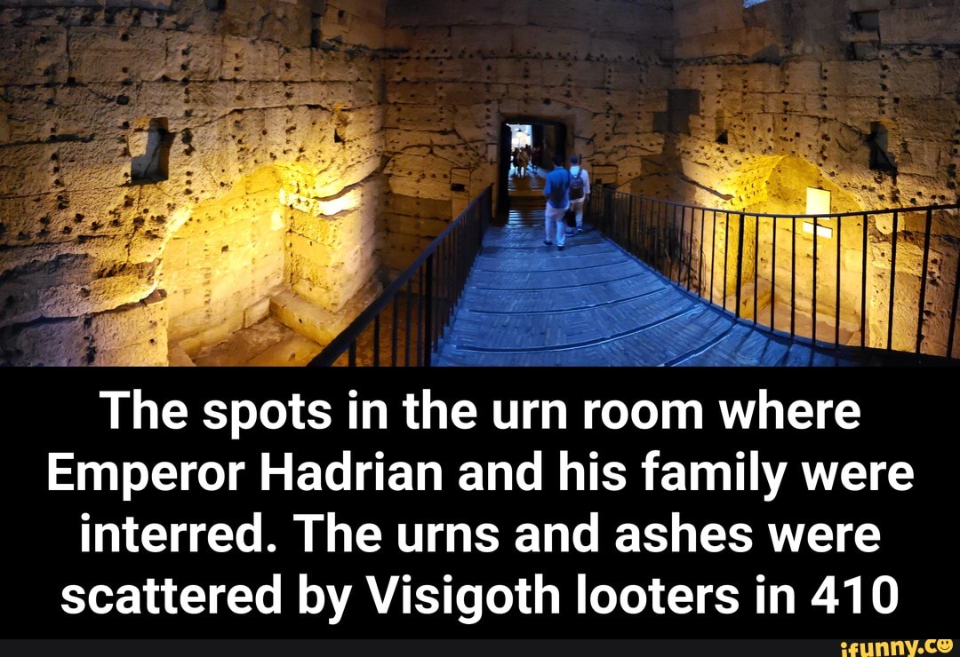 The spots in the urn room where Emperor Hadrian and his family were ...