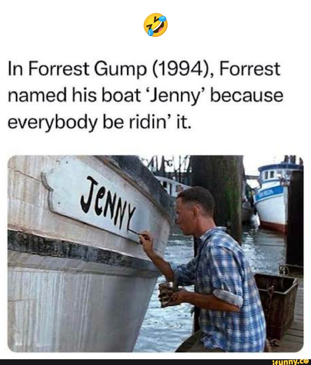 In Forrest Gump (1994), Forrest named his boat 'Jenny' because ...