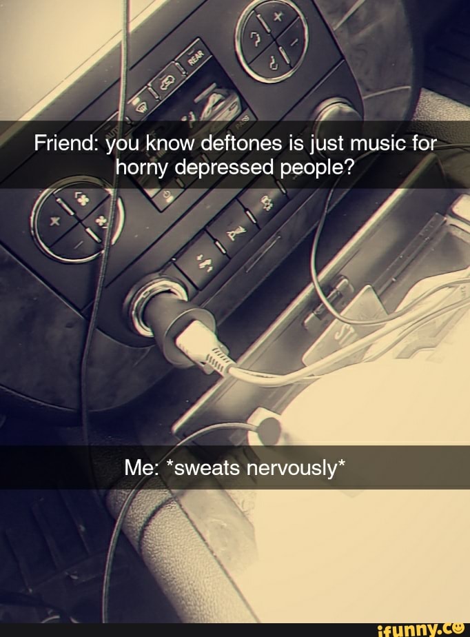 Friend: you know deftones is just music for horny depressed people? Me ...