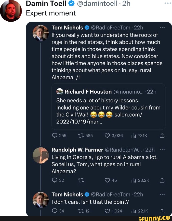 Damin Toell & @damintoell - Expert moment Tom Nichols @ @RadioFreeTom ...