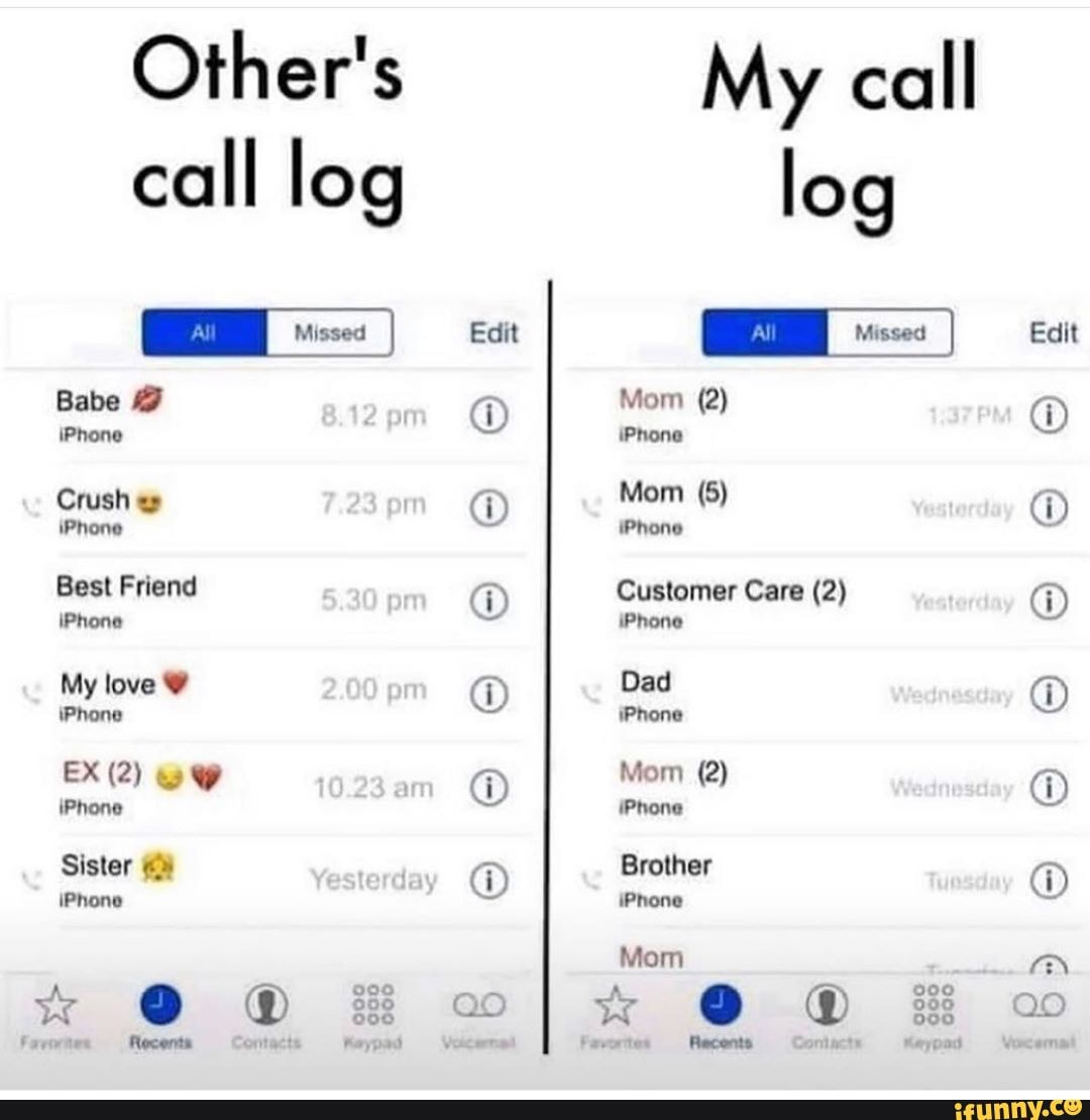 Other's My call call log log Babe Mom (2) iPhone iPhone Crush Mom (5 ...