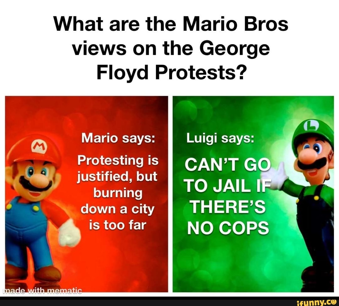 What are the Mario Bros views on the George Floyd Protests? Mario says ...