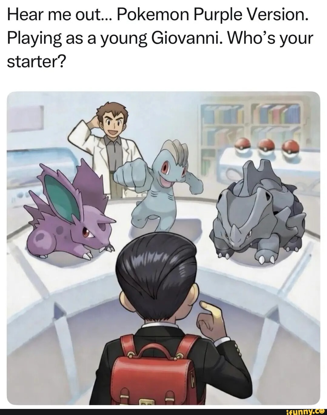 Hear me out... Pokemon Purple Version. Playing as a young Giovanni. Who ...