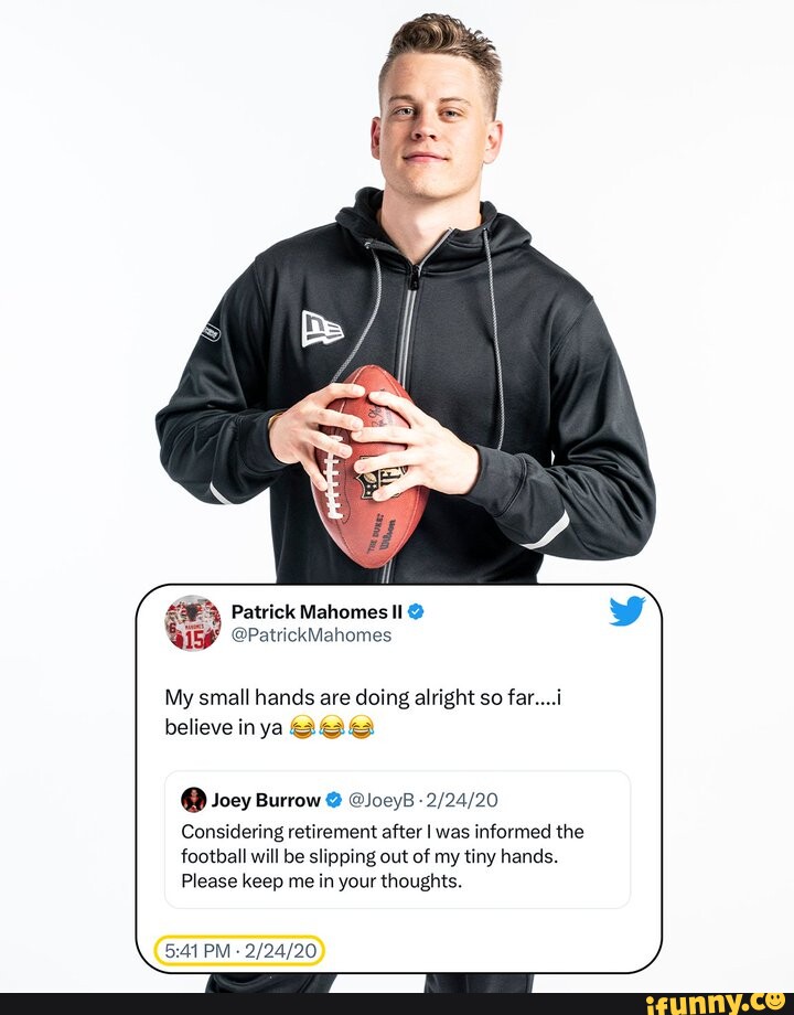 Patrick Mahomes Il @ iggg' ePatrickiahomes My small hands are doing ...