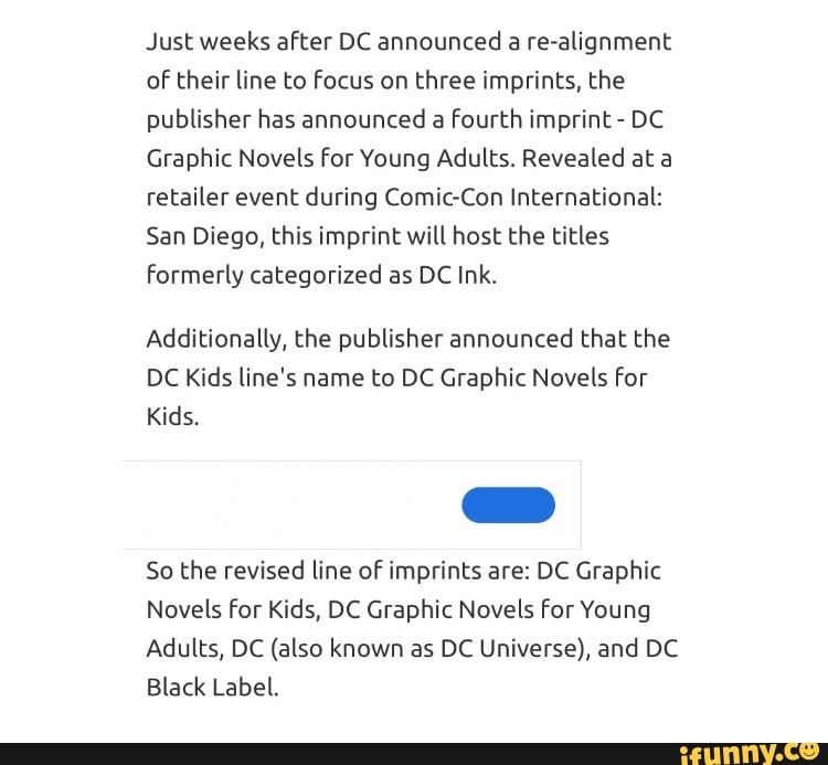 Just weeks after DC announced a re-alignment of their line to Focus on ...