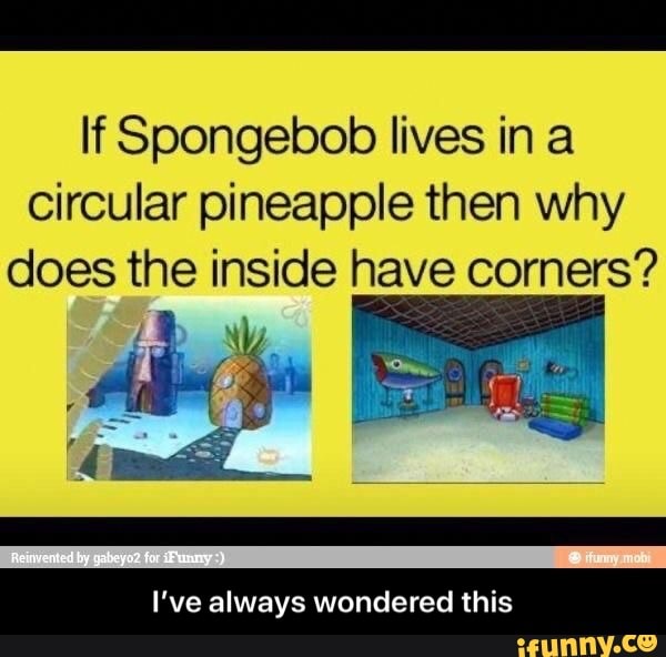 If Spongebob lives in a circular pineapple then why does the inside ...