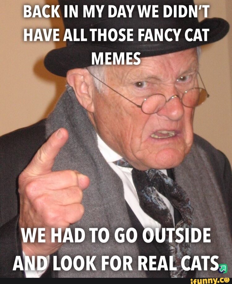 Yuk yuk yuk cats - BACK IN MY DAY WE DIDN'T HAVE ALL THOSE FANCY CAT ...