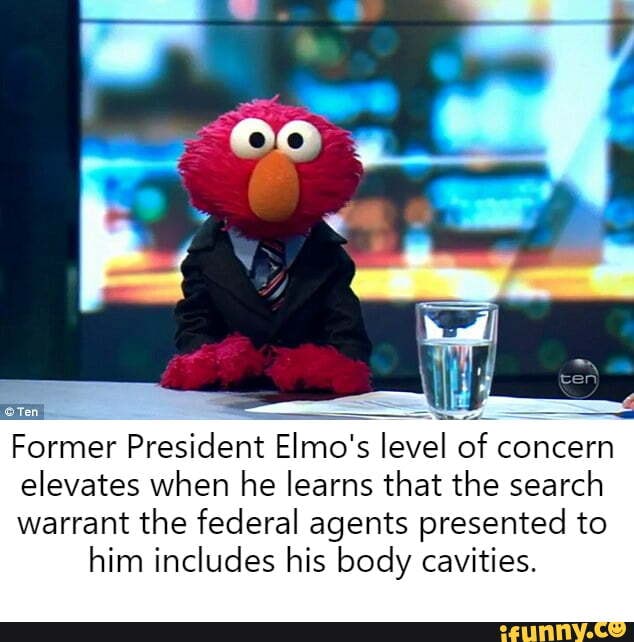 Former President Elmo's level of concern elevates when he learns that ...