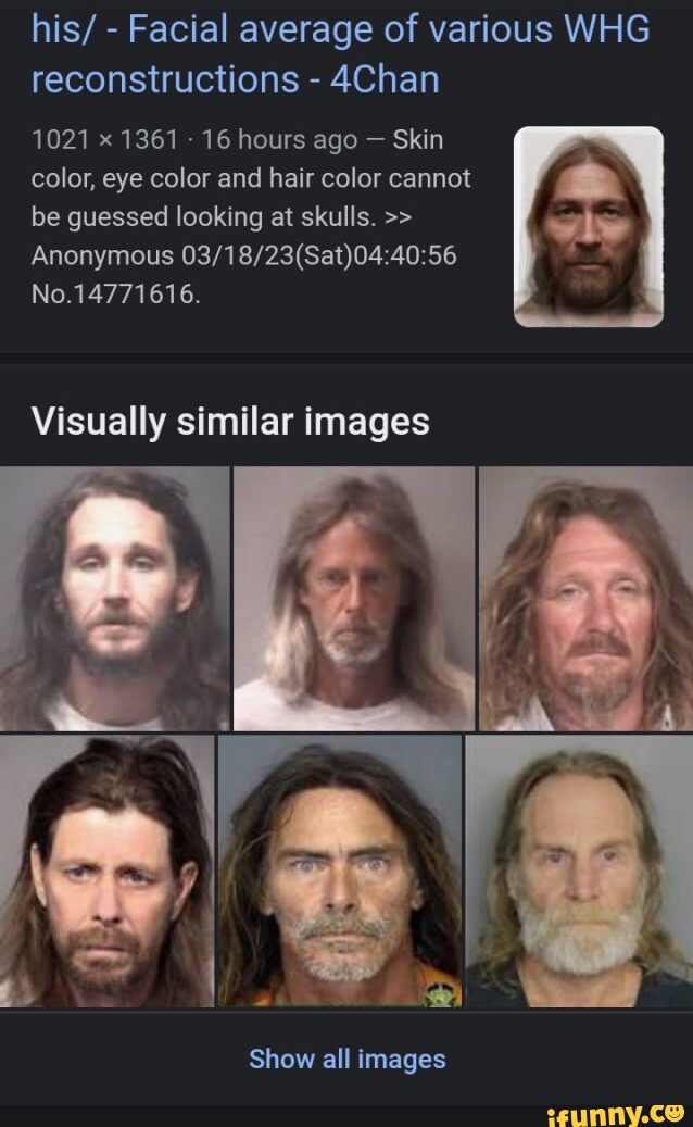 His/ - Facial average of various WHG reconstructions - 4Chan 1021 x ...