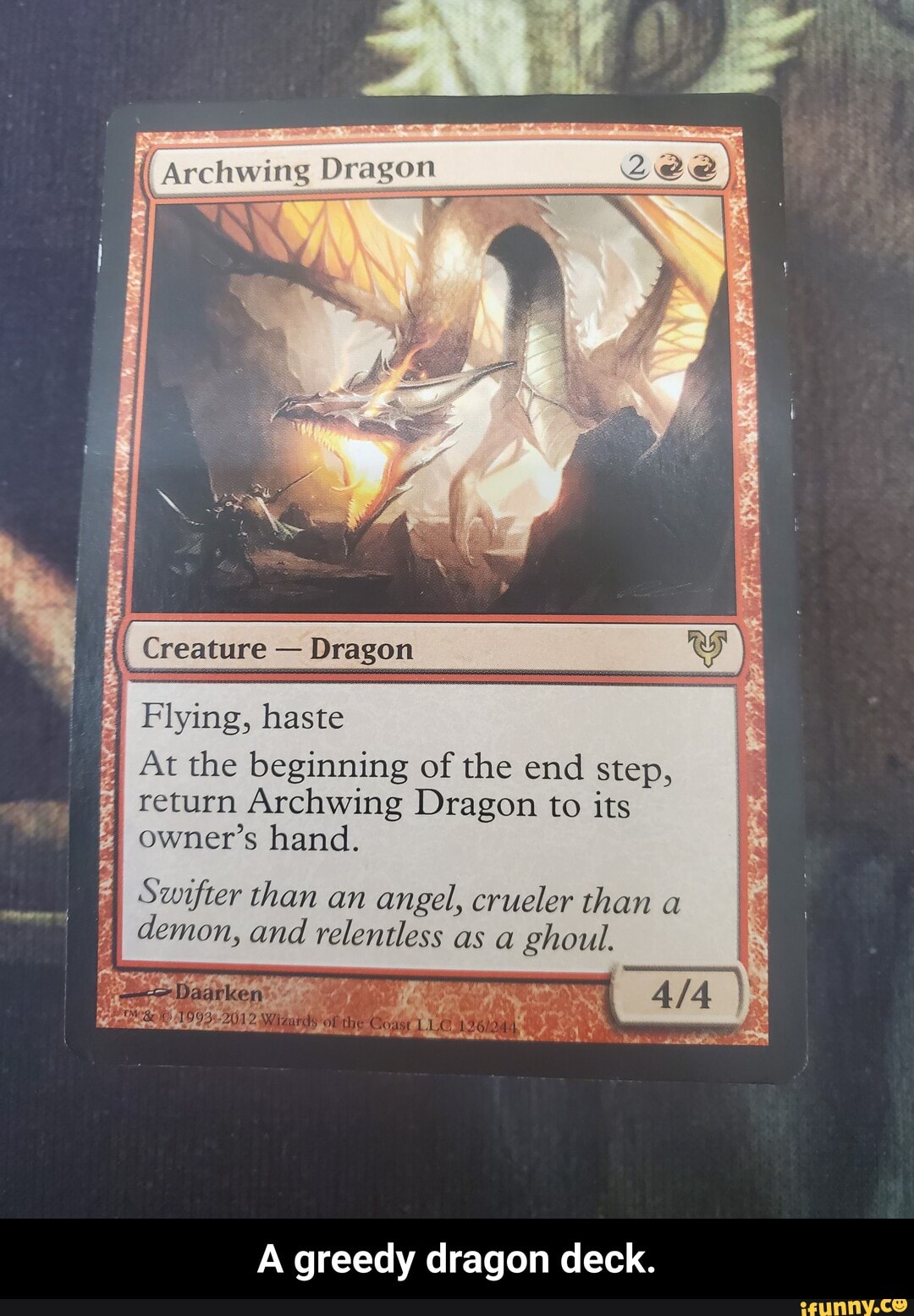 Creature - Dragon Flying, haste At the beginning of the end step ...
