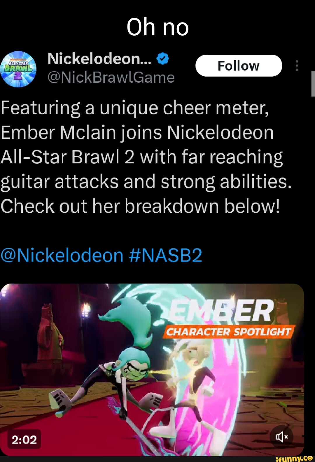 Oh no Nickelodeon... Eollow (@NickBrawlGame Featuring a unique cheer ...