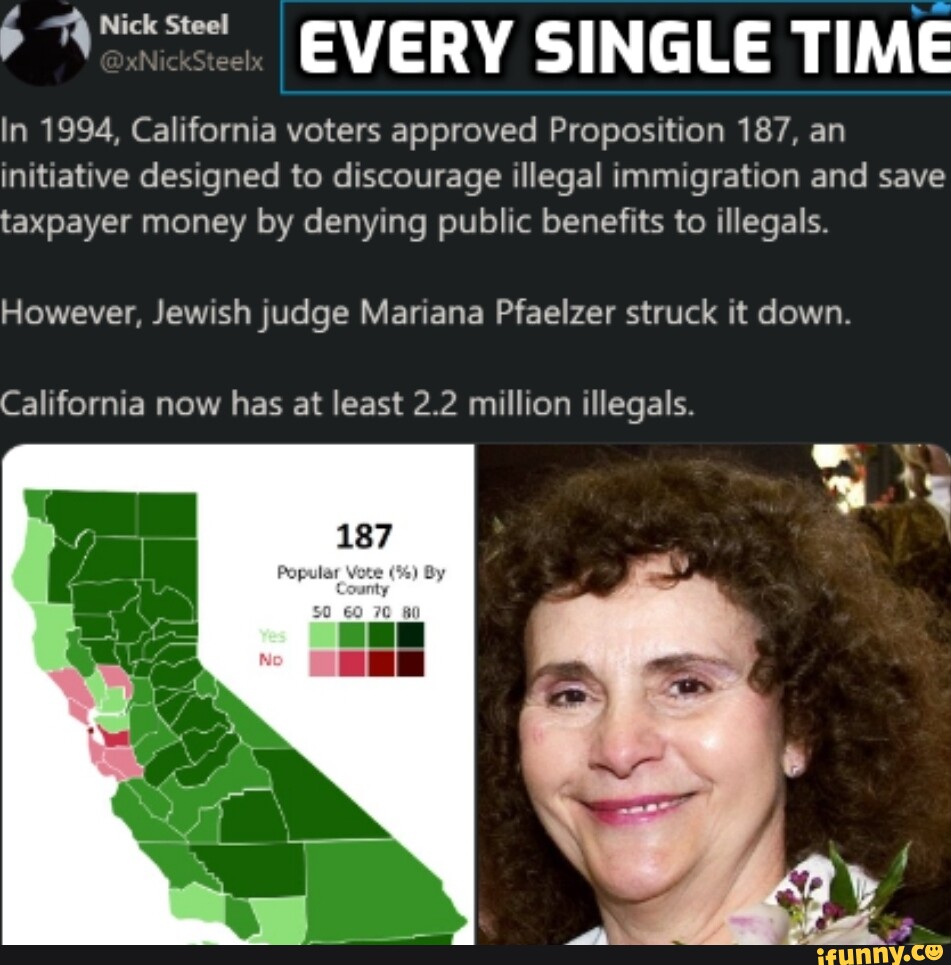 EVERY SINGLE TIME In 1994, California voters approved Proposition 187 ...