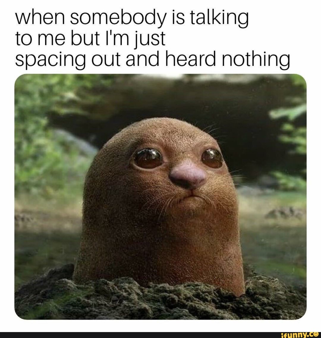 When somebody is talking to me but I'm just spacing out and heªrd n ...