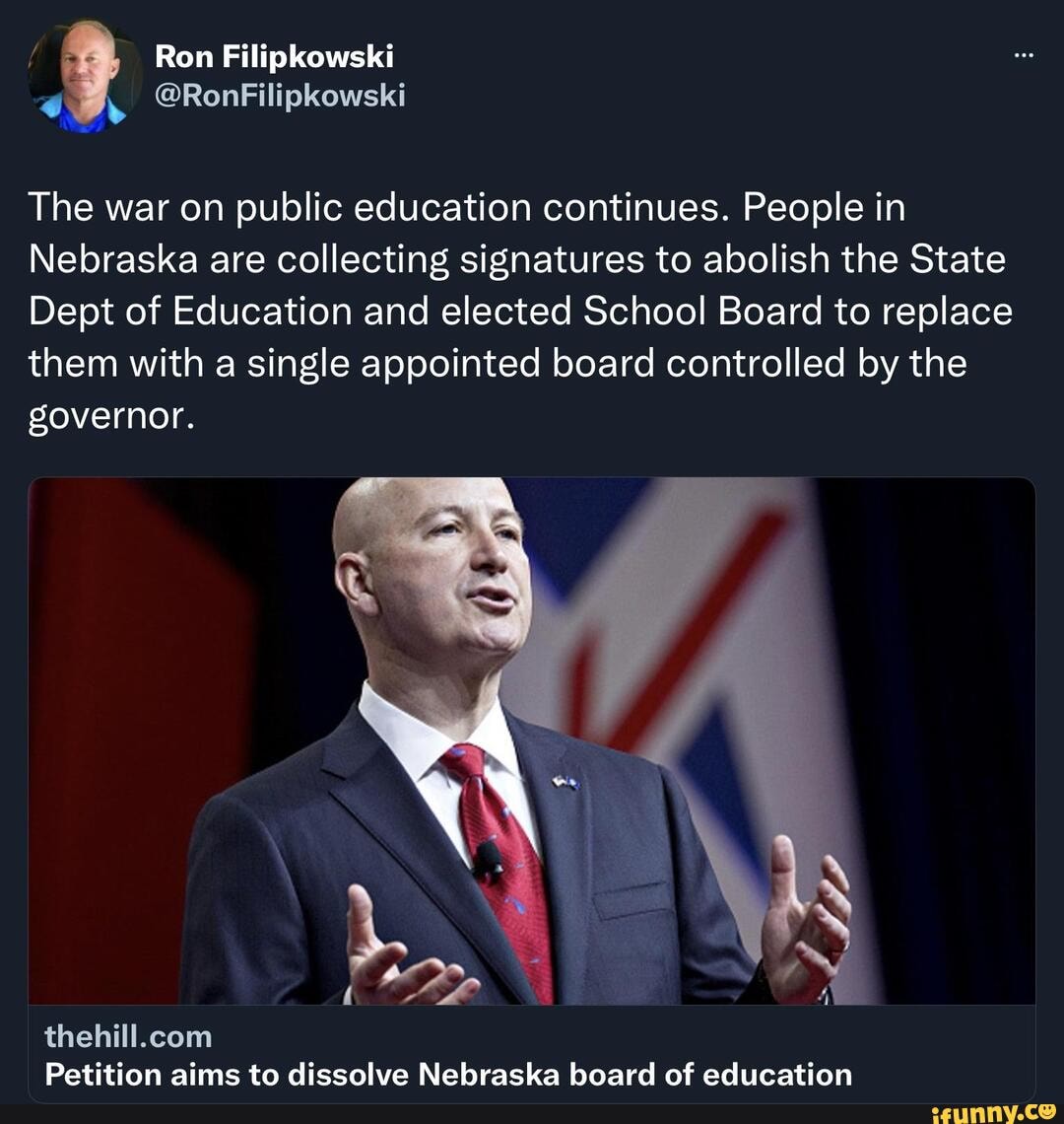 Ron Filipkowski The war on public education continues. People in ...