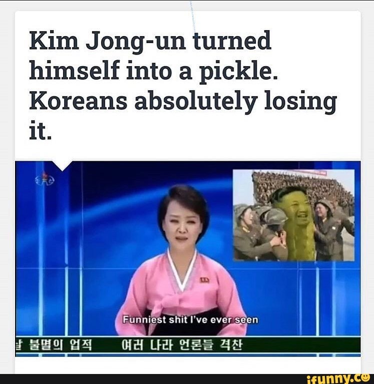 Kim Jong-un turned himself into a pickle. Koreans absolutely losing it ...