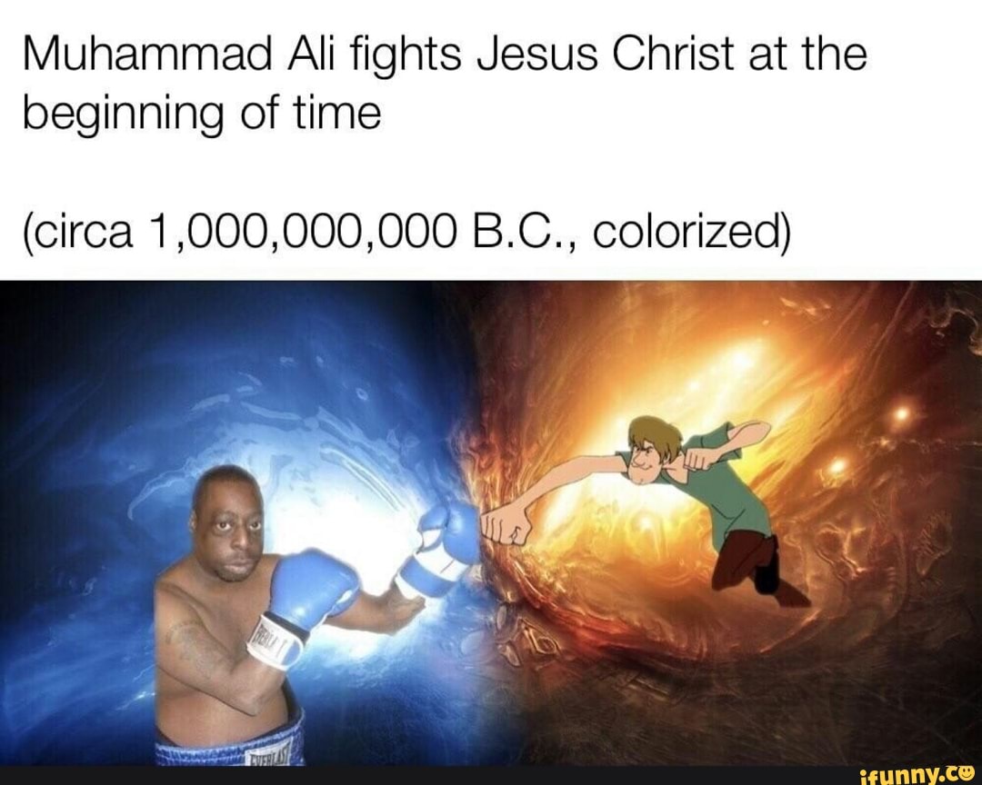 Muhammad Ali fights Jesus Christ at the beginning of time (Circa ...
