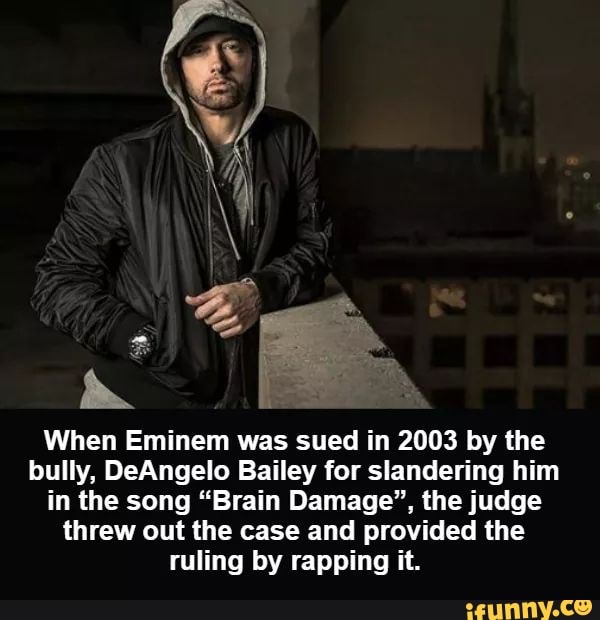 When Eminem was sued in 2003 by the bully, DeAngelo Bailey for ...