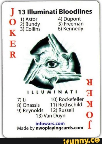 J 13 Illuminati Bloodlines 1) Astor 4) Dupont O 2) Bundy 5) Freeman 3 ...