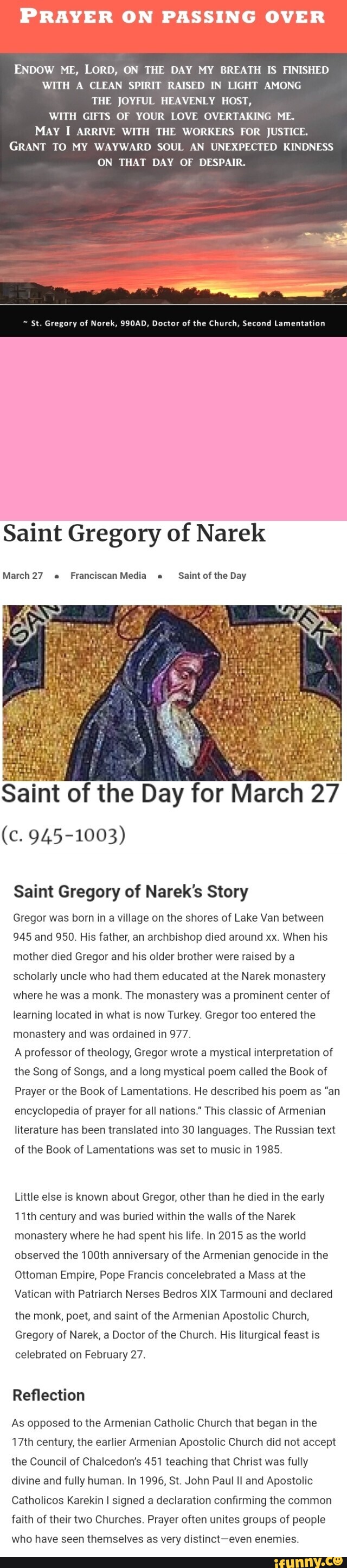 PRAYER ON PASSING OVER ENDOW ME, LORD, ON THE DAY MY BREATH IS FINISHED ...