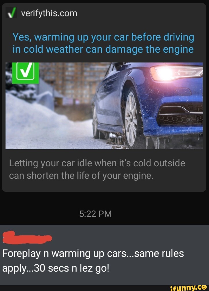 Yes, warming up your car before driving in cold weather can damage the ...