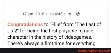 Congratulations to "Ellie" from "The Last of Us 2" for being the first ...