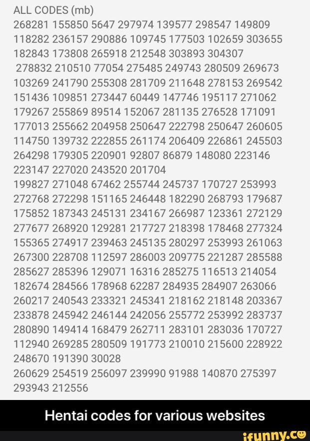 ALL CODES (mb) 268281 155850 5647 297974 139577 298547 149809 118282 ...