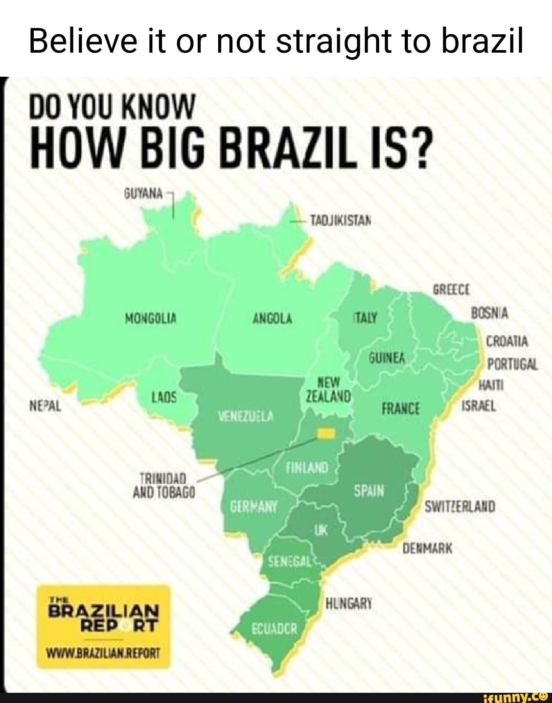 Believe it or not straight to brazil DO YOU KNOW HOW BIG BRAZIL IS ...