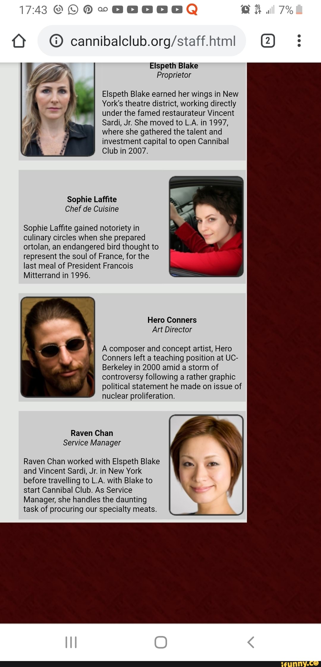 (O O camnibalclub.org/staff.html E Elspeth Blake Proprietor Elspeth ...