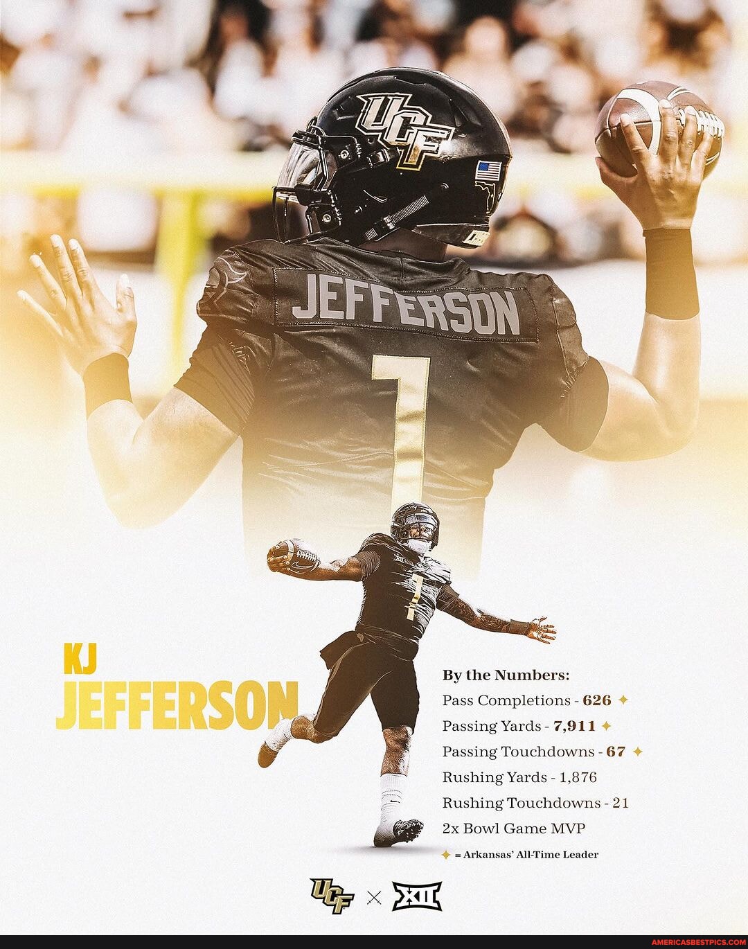 Welcome to UCF, @kj_jefferson2 - By the Numbers: Pass Completions 626 ...
