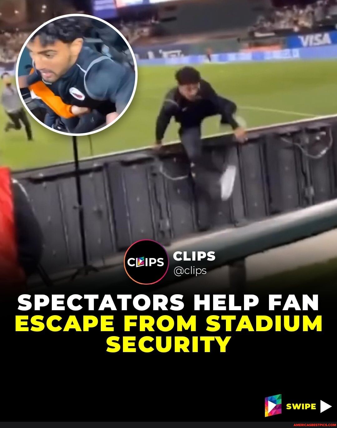 Everyone in that front row has good karma coming to them🙌 - @clips SPECTATORS HELP FAN ESCAPE ...