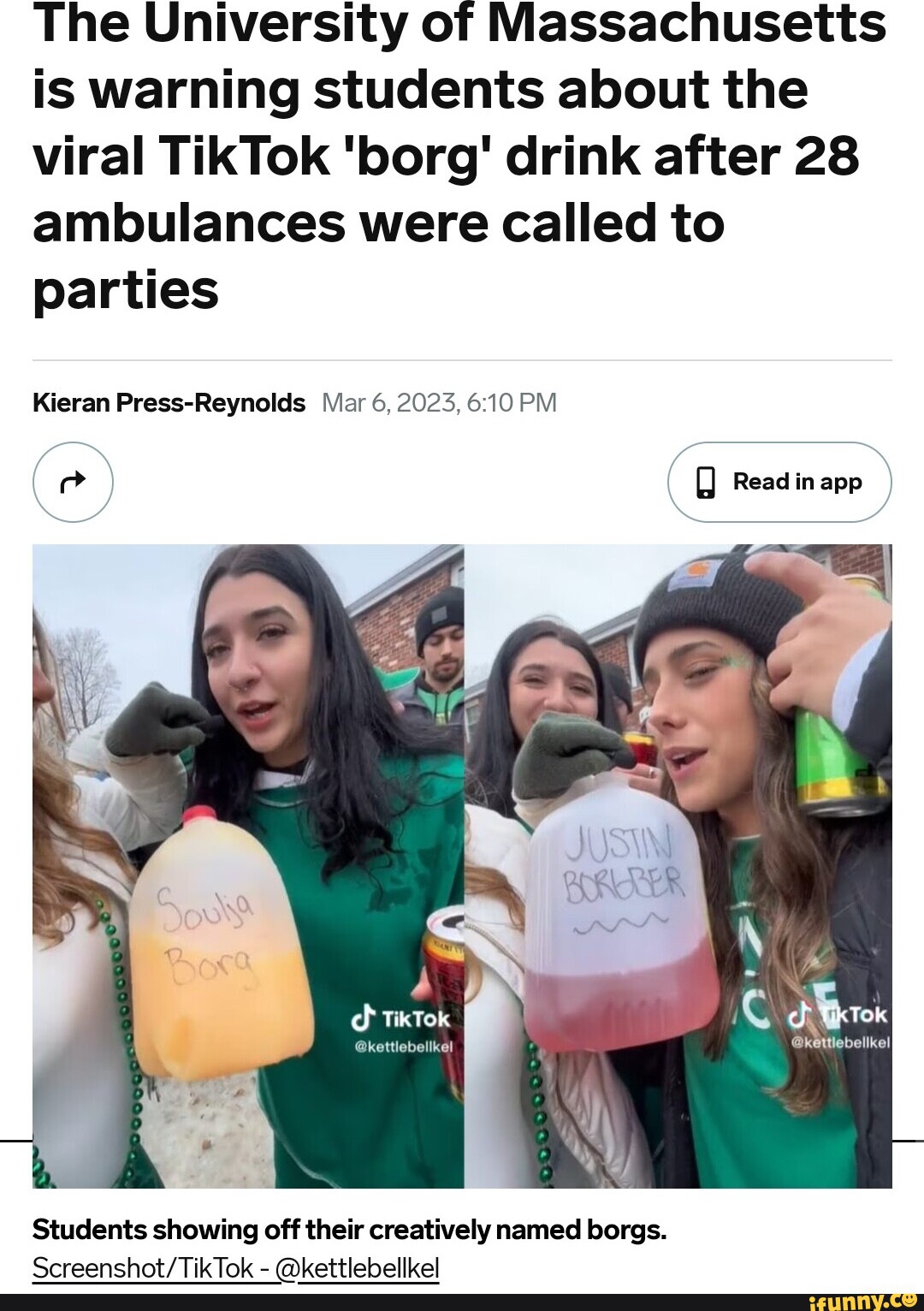 The University of Massachusetts is warning students about the viral ...