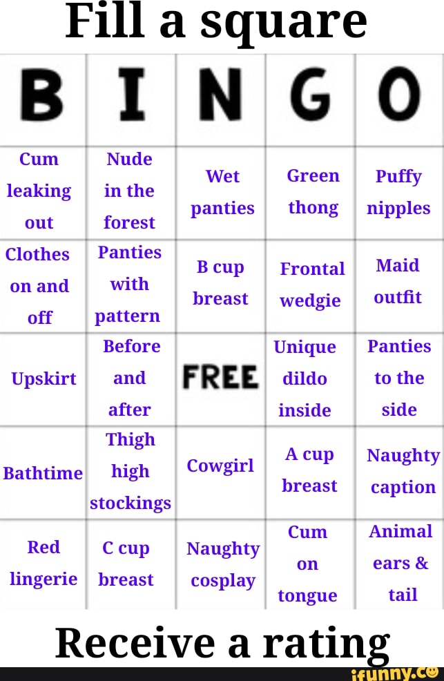 N@ughty bingo Fill a square BINGO cum I Nude leaking in the out forest ...