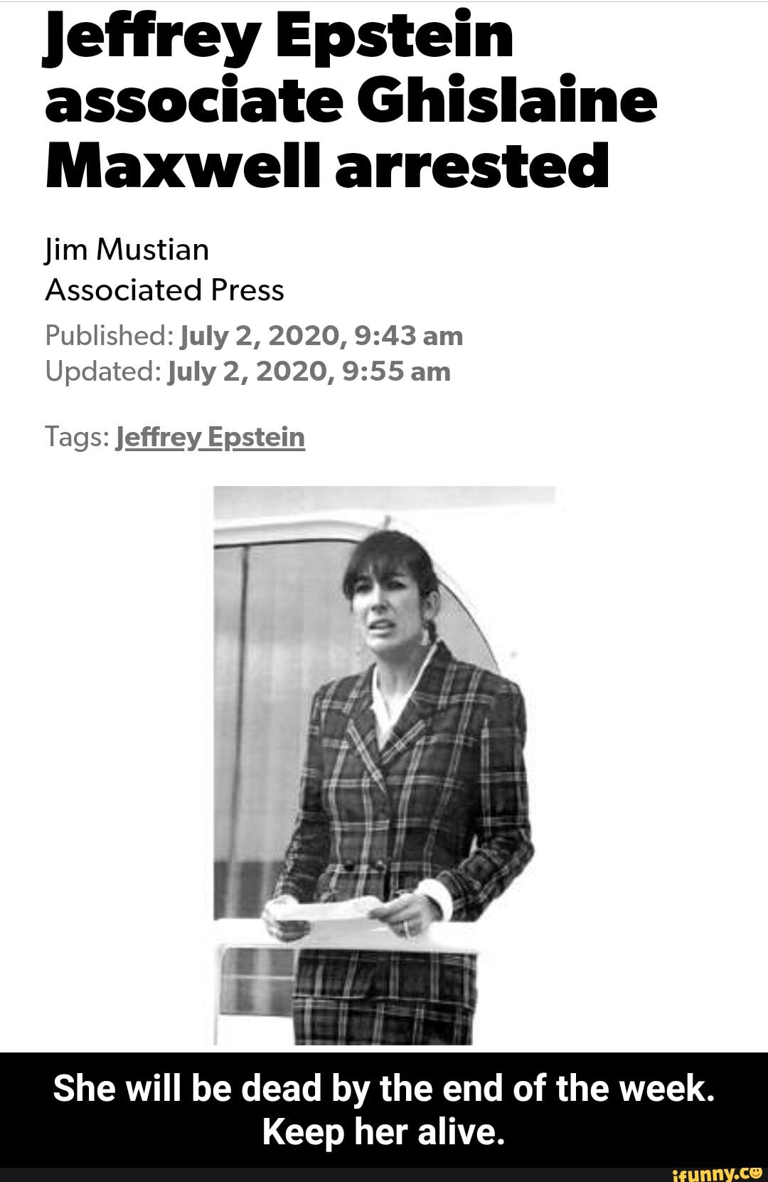 Jeffrey Epstein associate Ghislaine Maxwell arrested Jim Mustian ...