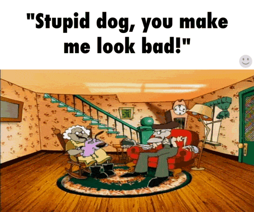"Stupid dog, you make me look bad!" - iFunny