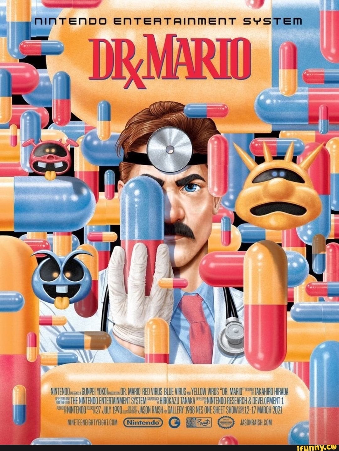TENDO ENTERTAINMENT SYS DR MMAI NINTENDO BUNPE! DR. MARIO RED VIRUS ...
