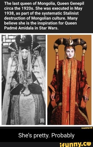 The last queen of Mongolia, Queen Genepil circa the 1920s. She was ...