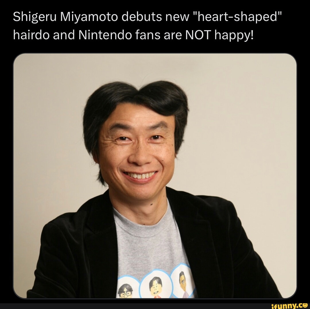 Shigeru Miyamoto debuts new "heart-shaped" hairdo and Nintendo fans are ...