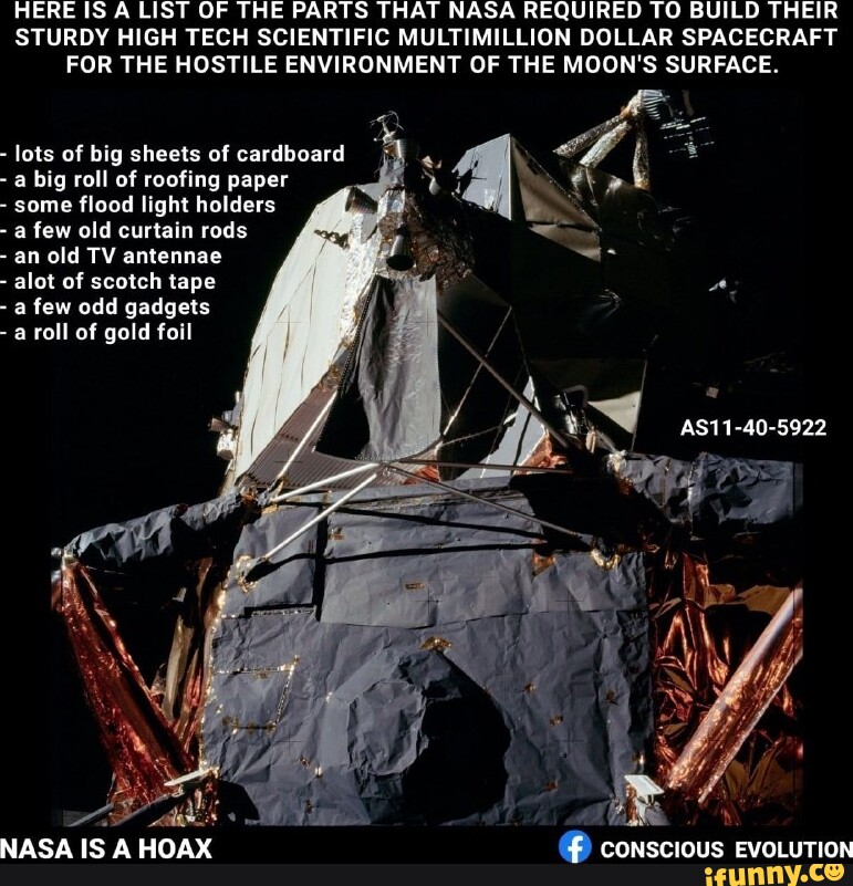 HERE IS A LIST OF THE PARTS THAT NASA REQUIRED TO BUILD THEIR STURDY ...