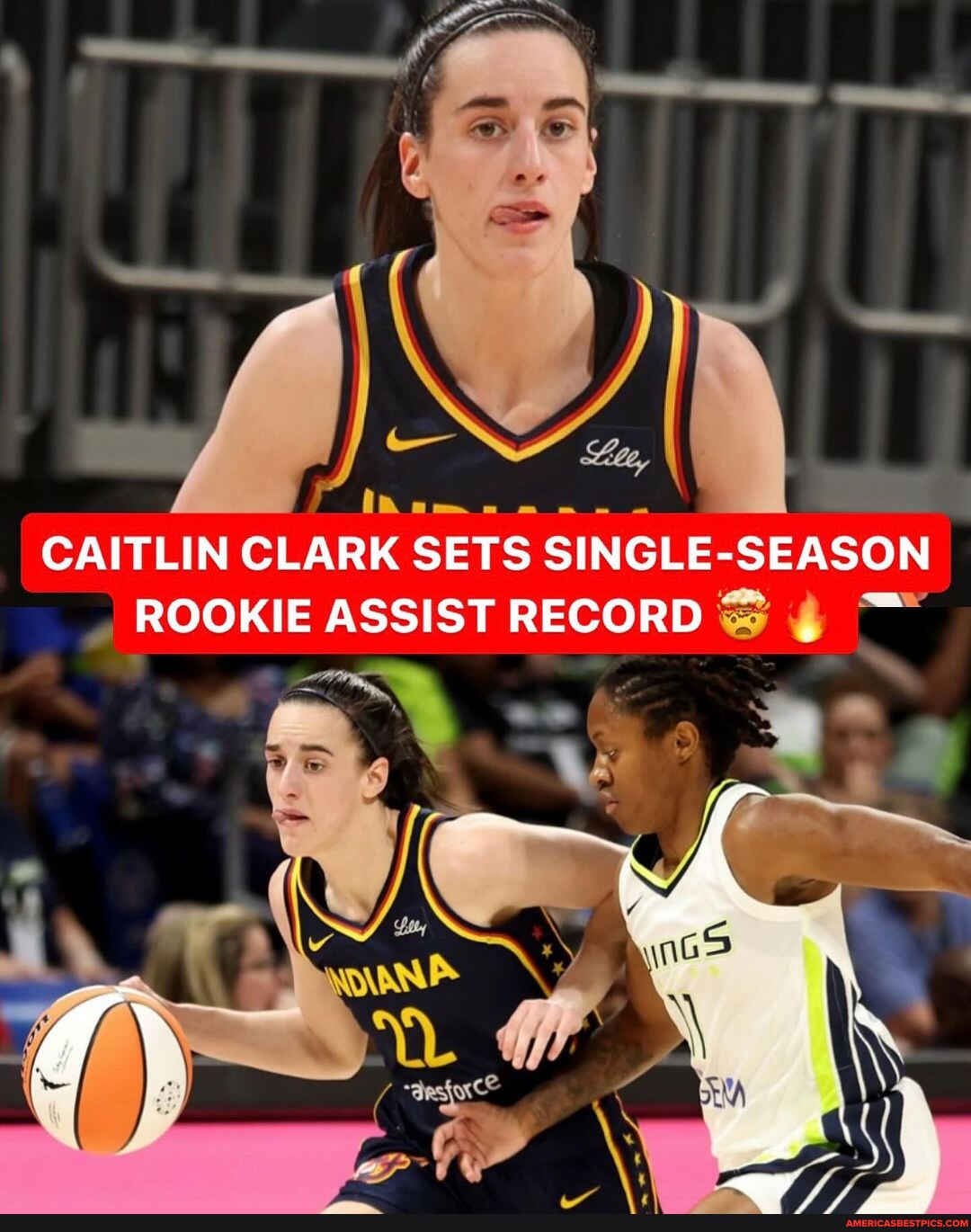 CAITLIN CLARK BREAKS ANOTHER WNBA RECORD 🤯 (via @wnba) - CAITLIN CLARK SETS SINGLE- ROOKIE ...