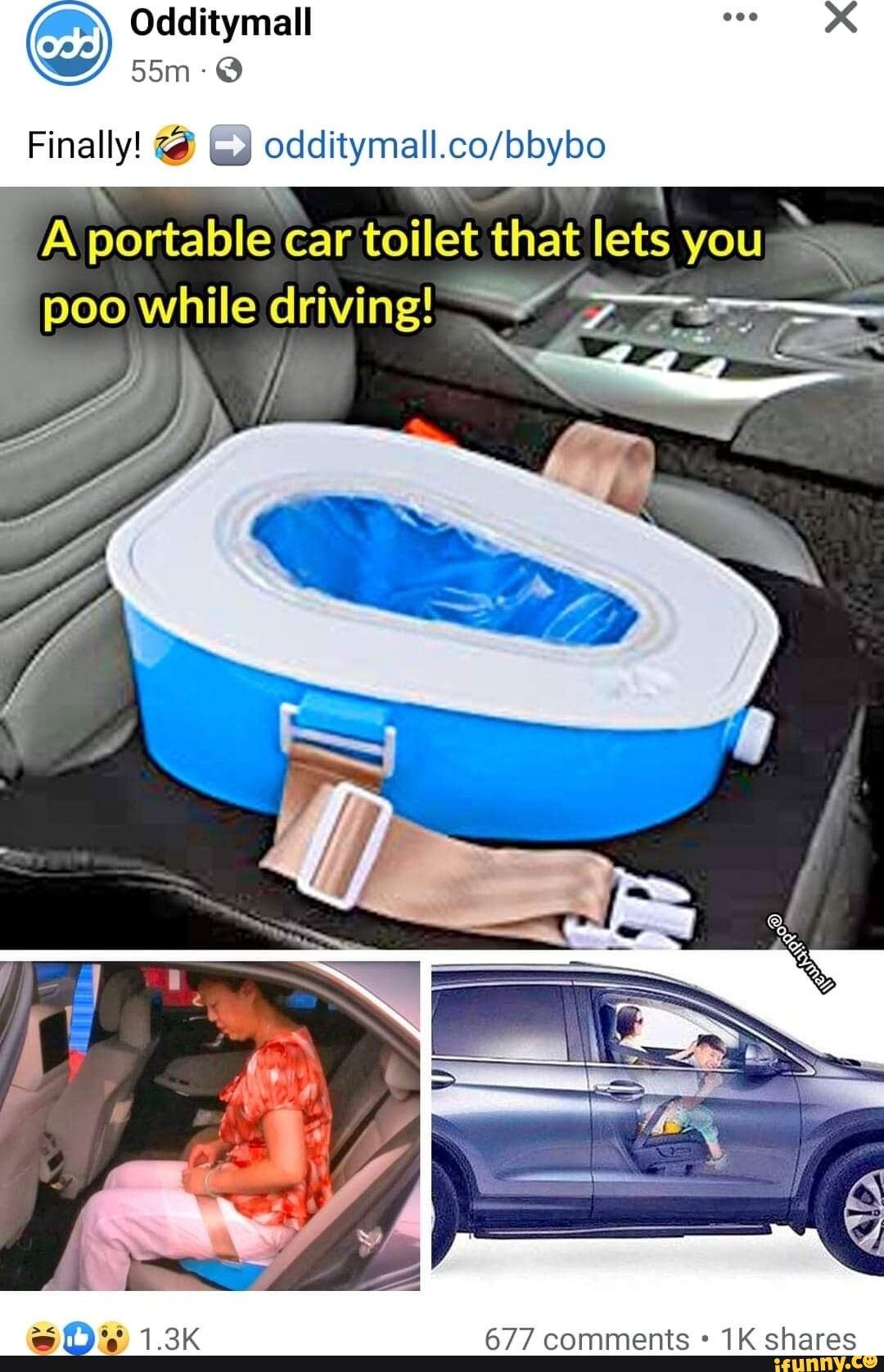 Odditymall Finally! A portable car toilet that lets you poo while ...