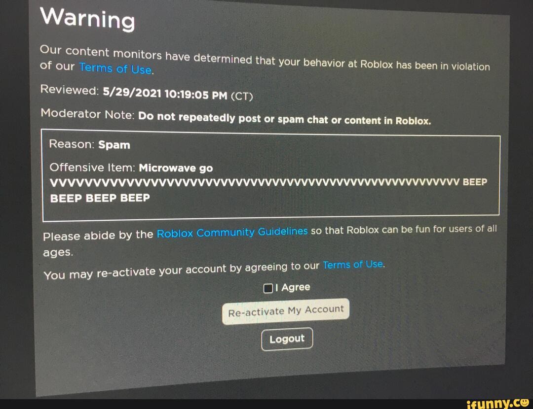 Warning Our content moni ha Monitors have det of our Terms of Ue ve er ...