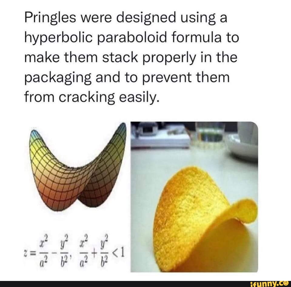 Pringles were designed using a hyperbolic paraboloid formula to make ...