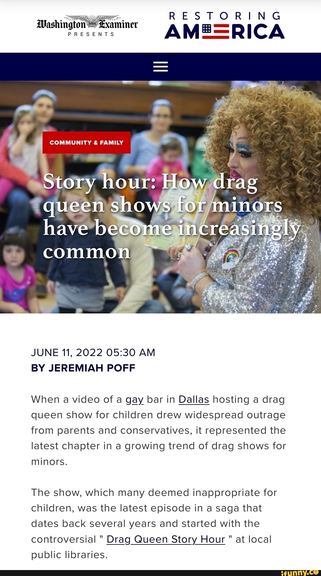 Washin RE TORING PRESENTS COMMUNITY FAMILY Story hour: How drag queen ...