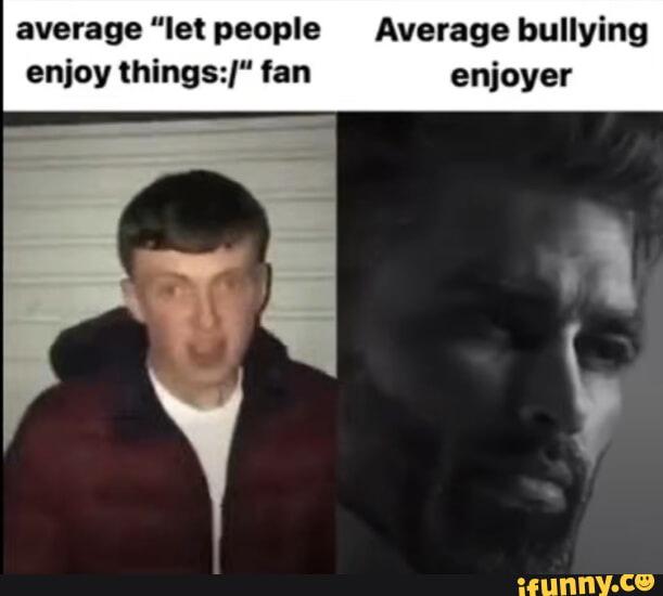 Average "let people Average bullying enjoy things:/" fan enjoyer - iFunny
