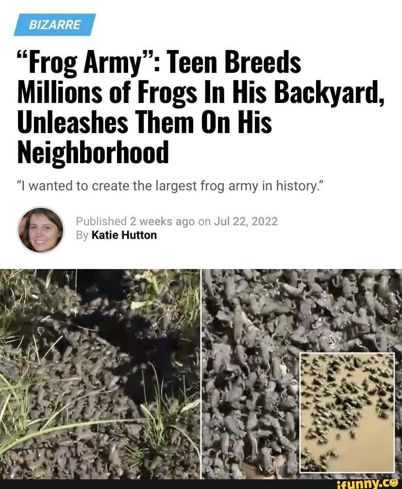 BIZARRE "Frog Army": Teen Breeds Millions of Frogs In His Backyard ...