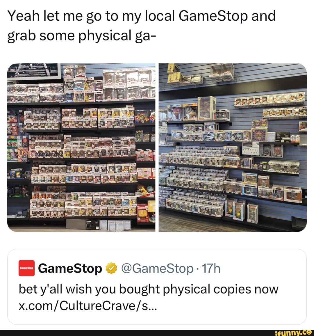 Yeah let me go to my local GameStop and grab some physical ga- bet y ...