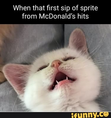 When that first sip of sprite from McDonald's hits - iFunny