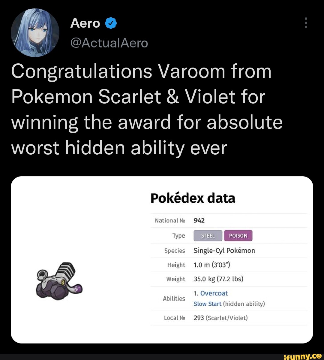 Aero @ActualAero Congratulations Varoom from Pokemon Scarlet & Violet ...