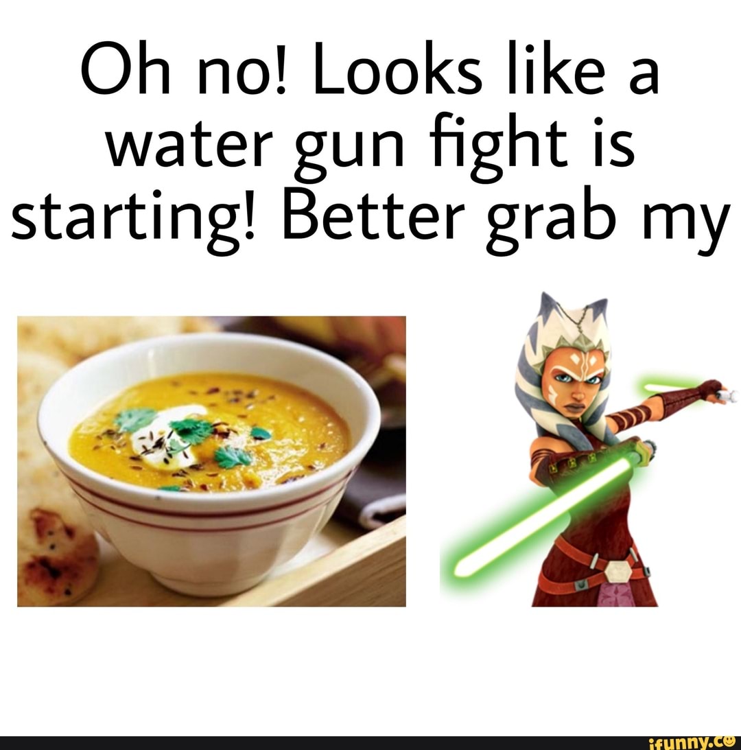 Oh no! Looks like a water gun fight is starting! Better grab my (st - )